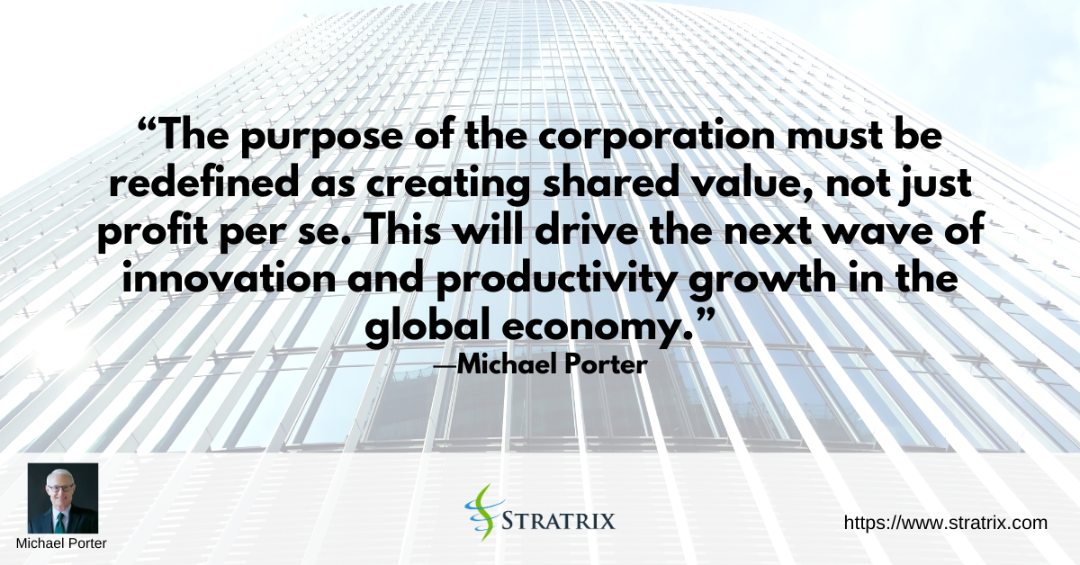“The purpose of the corporation must be redefined as creating shared ...